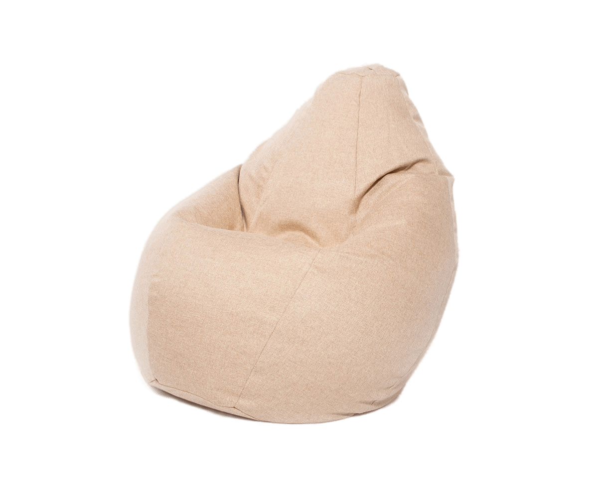 Кресло мешок WowPuff ГРУША средняя рогожка 120 см, песочный