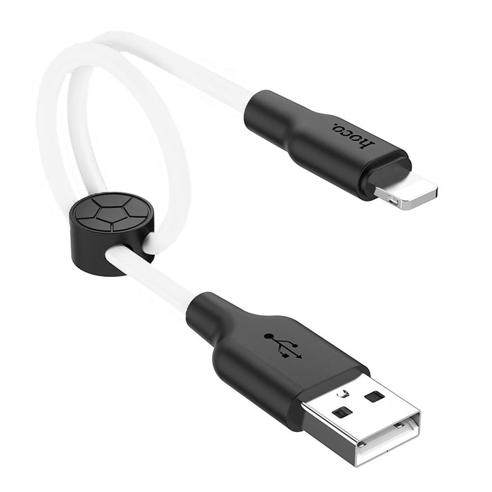 Кабель USB 2.0 A (m) - Lightning (m) 0.25м Hoco X21 Plus - Черный/Белый