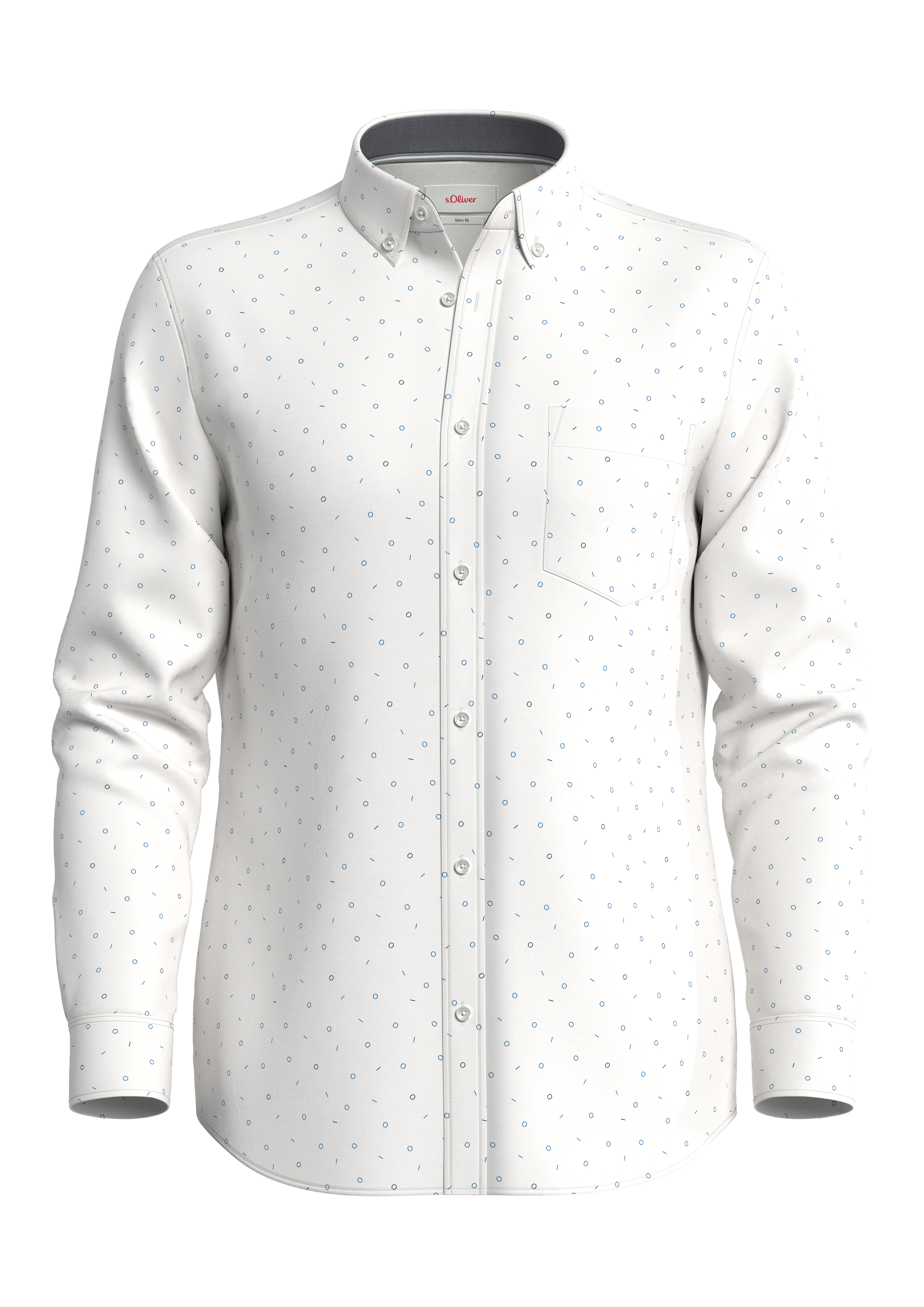 Рубашка мужская QS by s.Oliver 2137948/01A1 белая XL