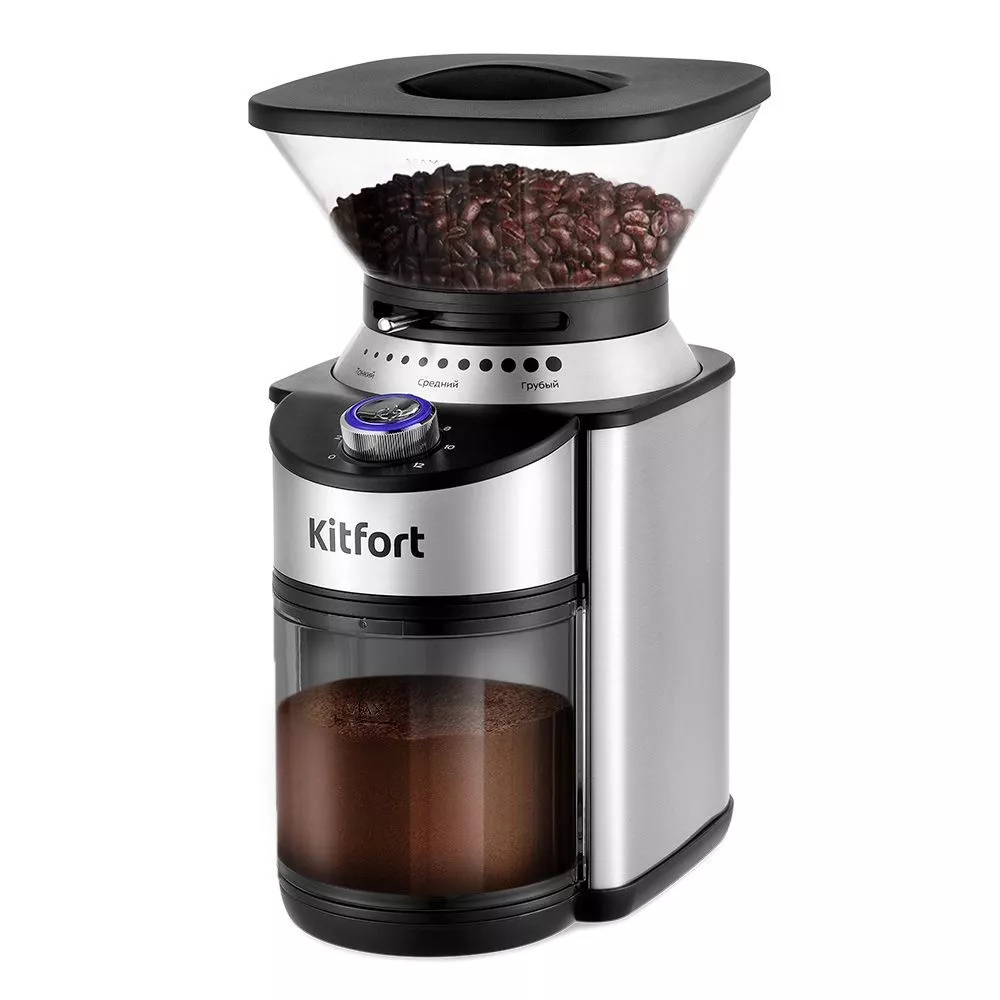 Кофемолка Kitfort КТ-7202 черный, серый