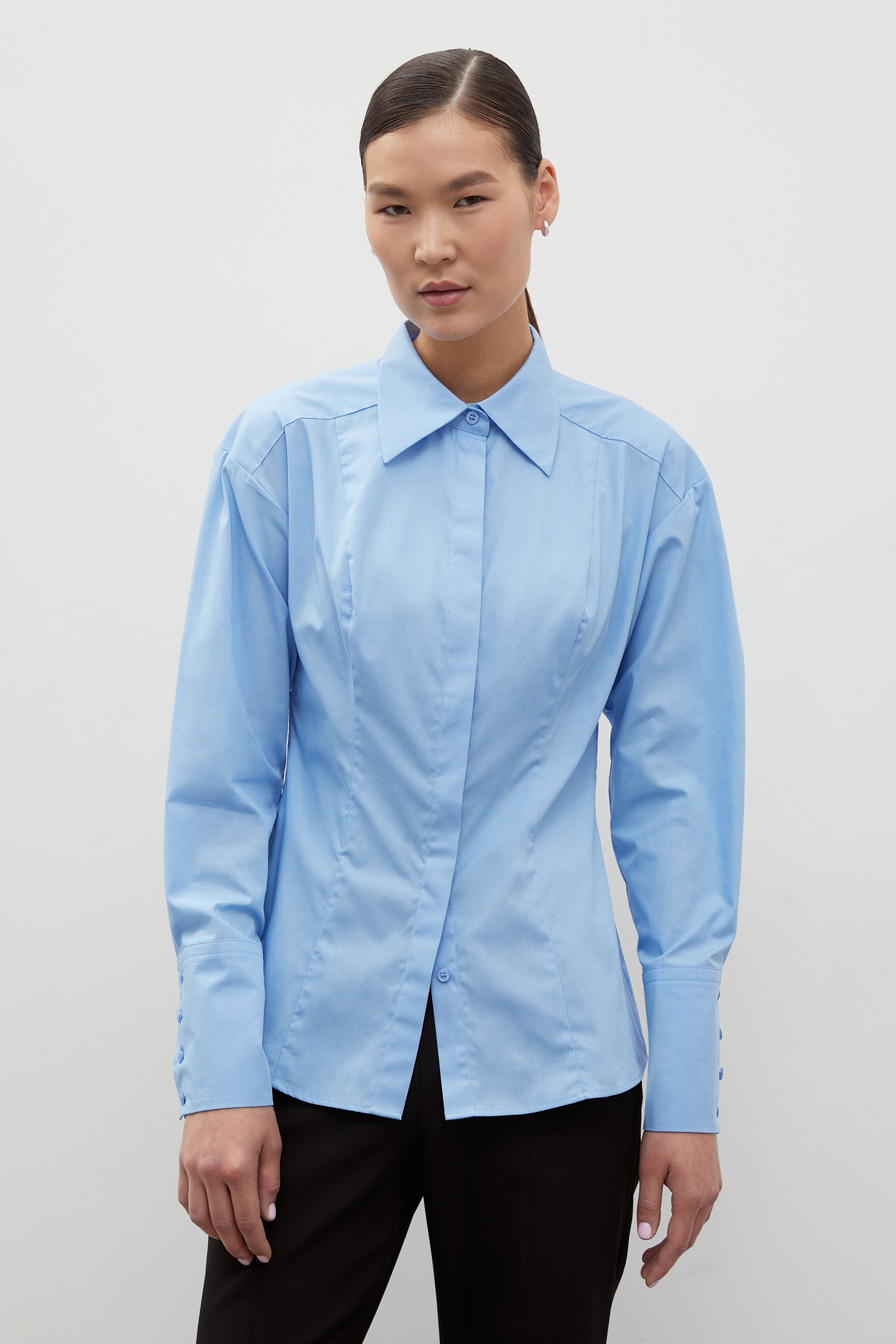 Рубашка женская Finn Flare FAC51039 голубая M