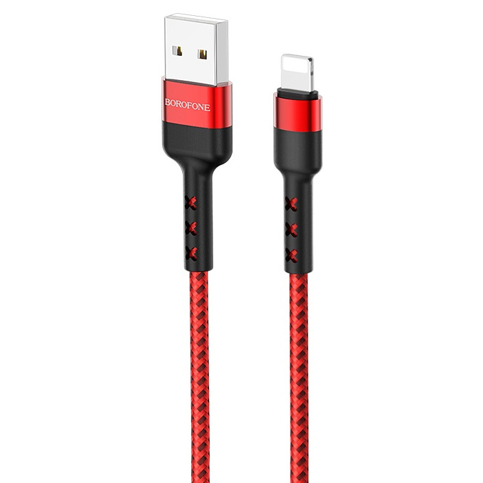 Кабель USB 2.0 A (m) - Lightning (m) 1м Borofone BX34 Advantage - Красный