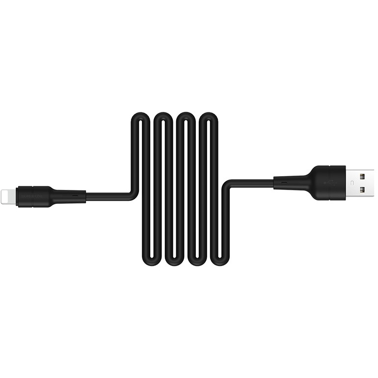 Кабель USB 2.0 A (m) - Lightning (m) 1м Borofone BX30 Silicone - Черный