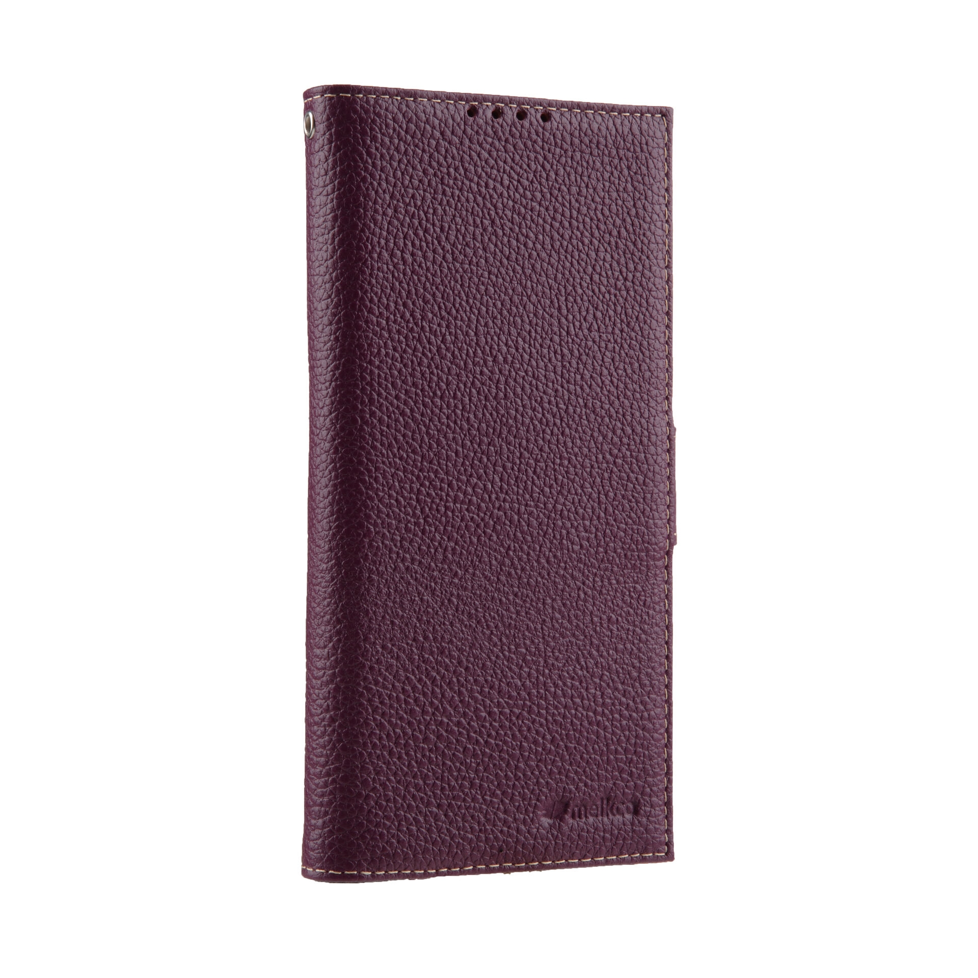 Кожаный чехол книжка Melkco Wallet Book Type для Samsung Galaxy S22 Ultra, сиреневый