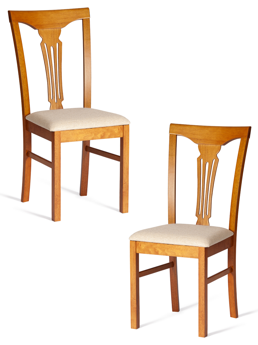 Комплект стульев со спинкой для кухни с мягким сиденьем TetChair Hermes, массив, ткань