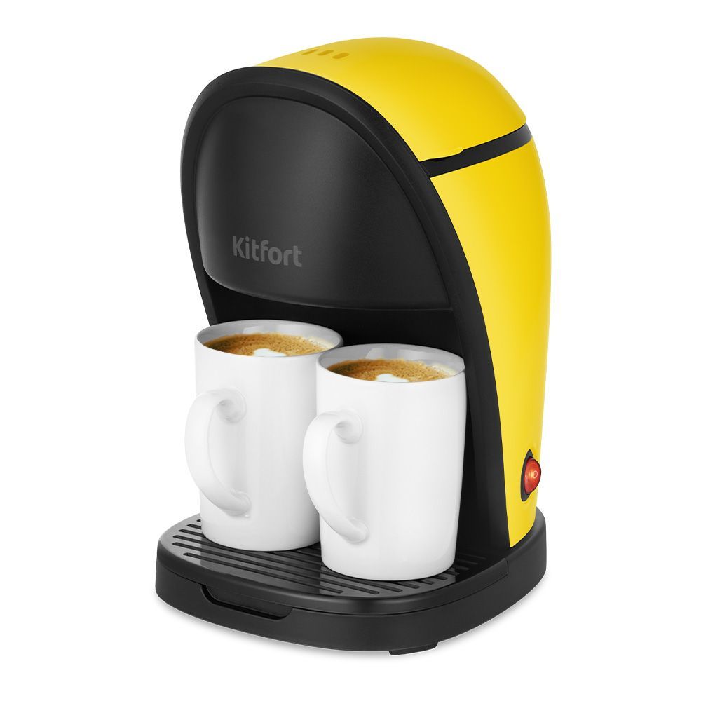 Кофеварка капельного типа Kitfort КТ-7188-3 черный, желтый