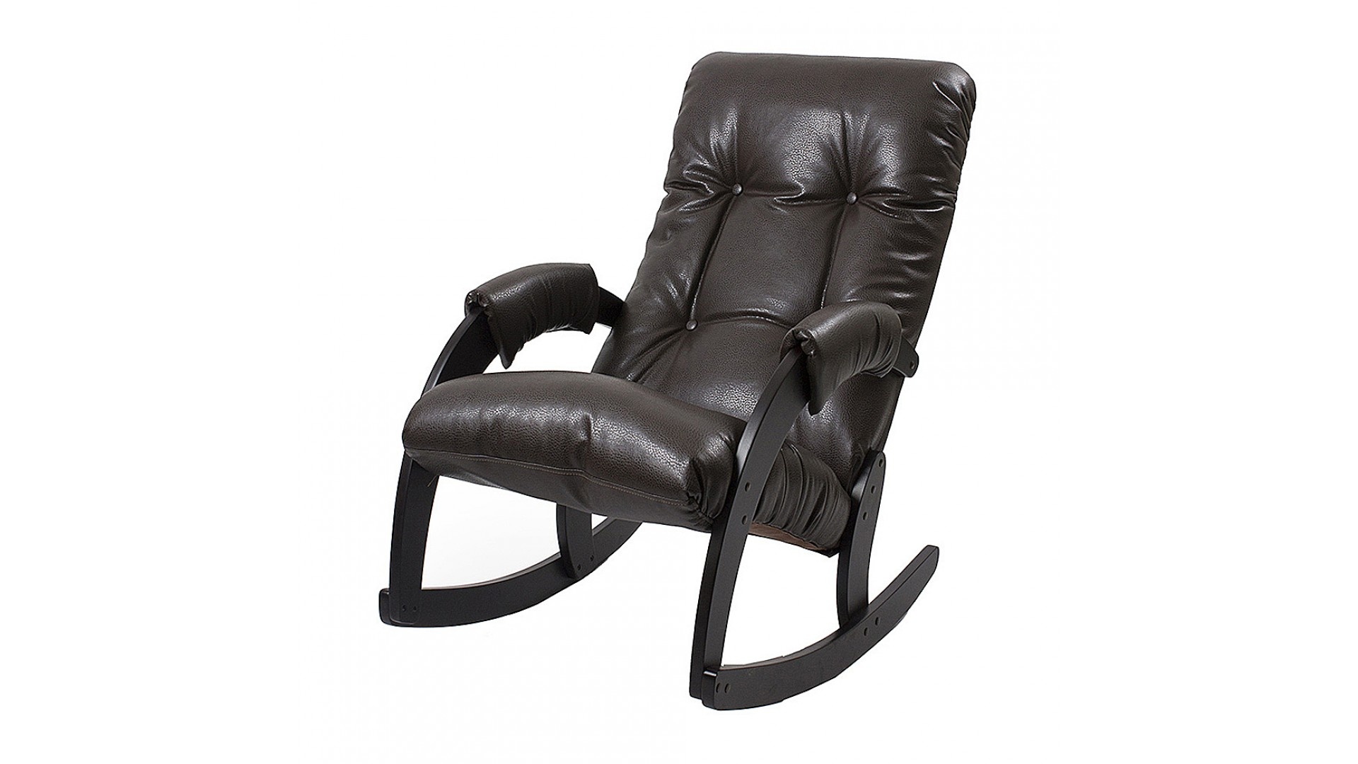 Кресло-качалка Мебельторг Сара №67 Каркас венге/Сиденье экокожа темно-коричневый