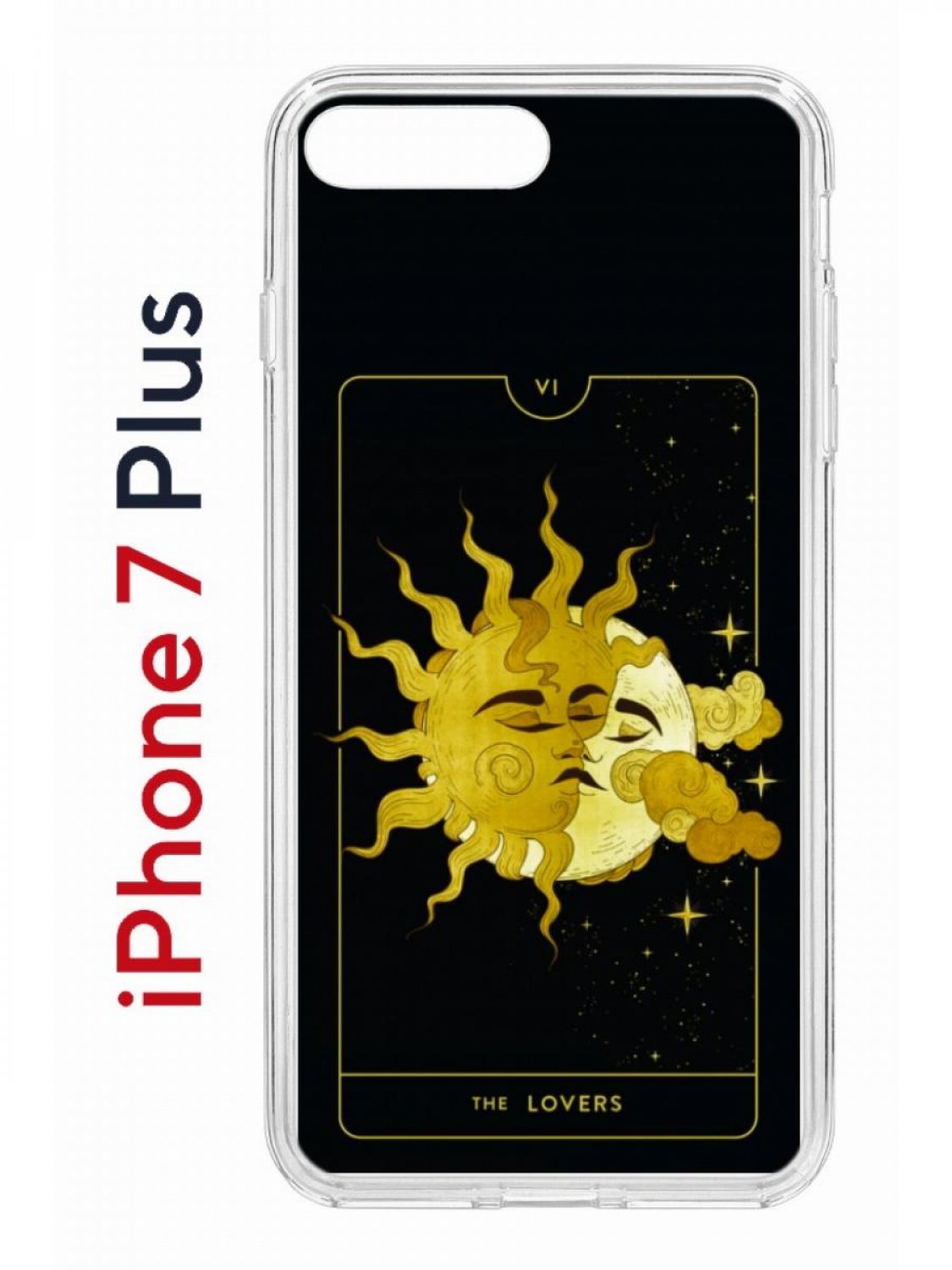 Чехол на iPhone 7 Plus/8 Plus с принтом Kruche Print Tarot Lovers, бампер с защитой камеры