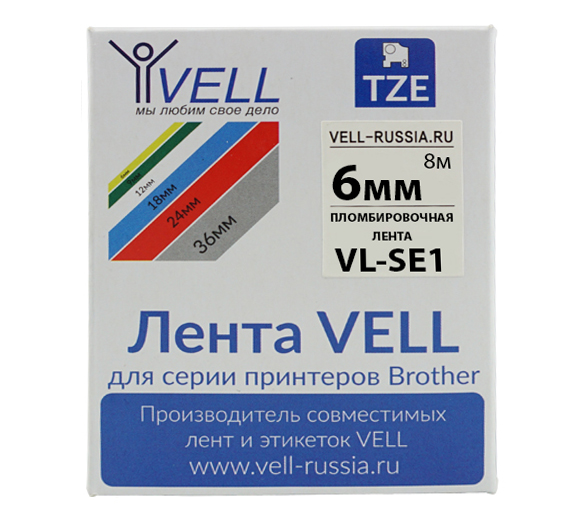 Лента Vell VL-SE1 Brother TZE-SE1, 6