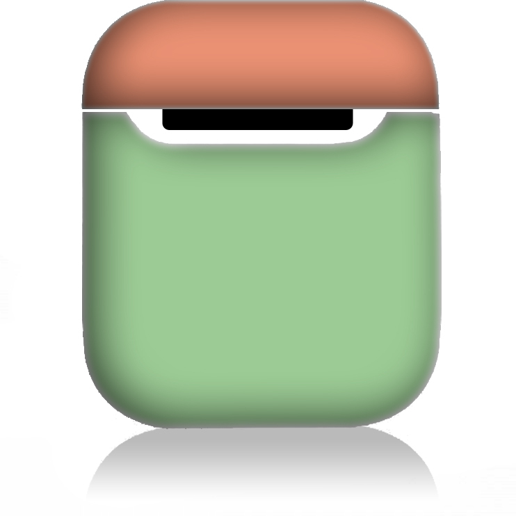 Чехол Anycase для AirPods double color светло-зеленый, персиковый