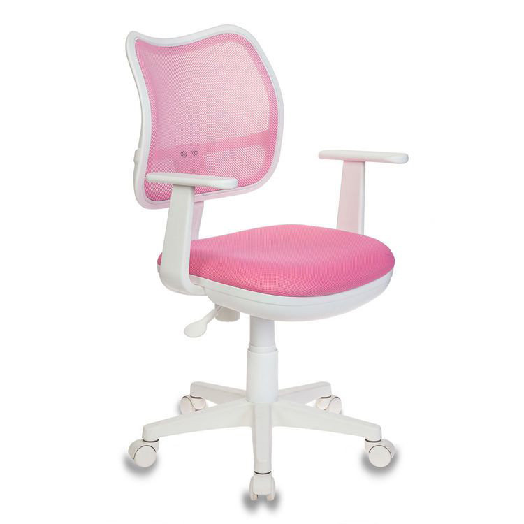 Детское компьютерное кресло Бюрократ CH-W797 розовый спинка сетка пластик белый CH-W797/PK
