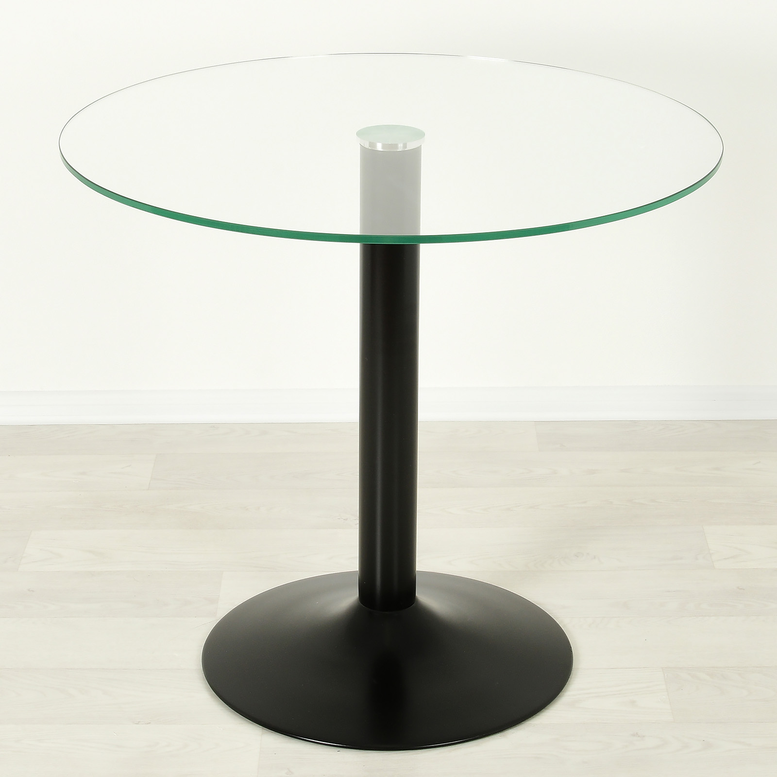 Стеклянный стол Mebel Apartment Троя 18 прозрачный/черный D90
