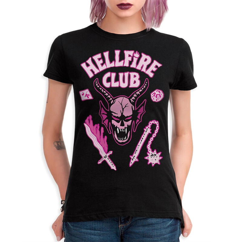 Футболка женская DreamShirts Studio Hellfire Club - Очень странные дела HEL-1 черная 3XL