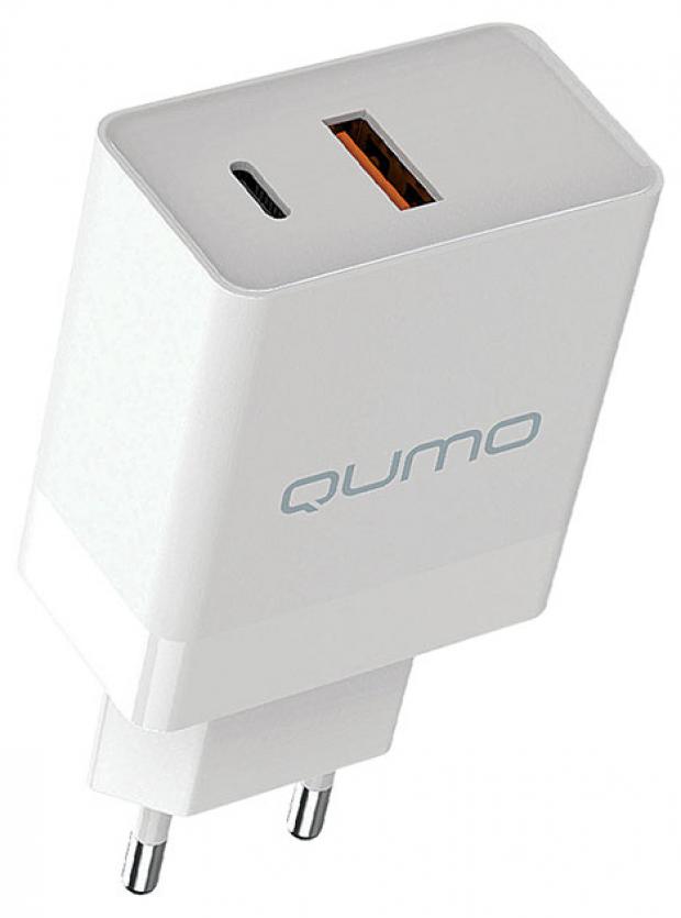 Сетевое зарядное устройство Qumo PD + QC3.0 белое