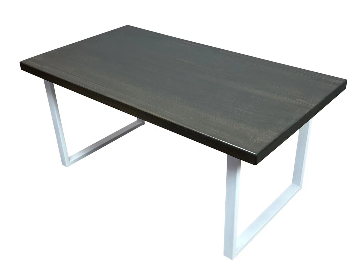 журнальный стол Solarius Loft из массива сосны, венге на белых ножках, 120х80х50 см
