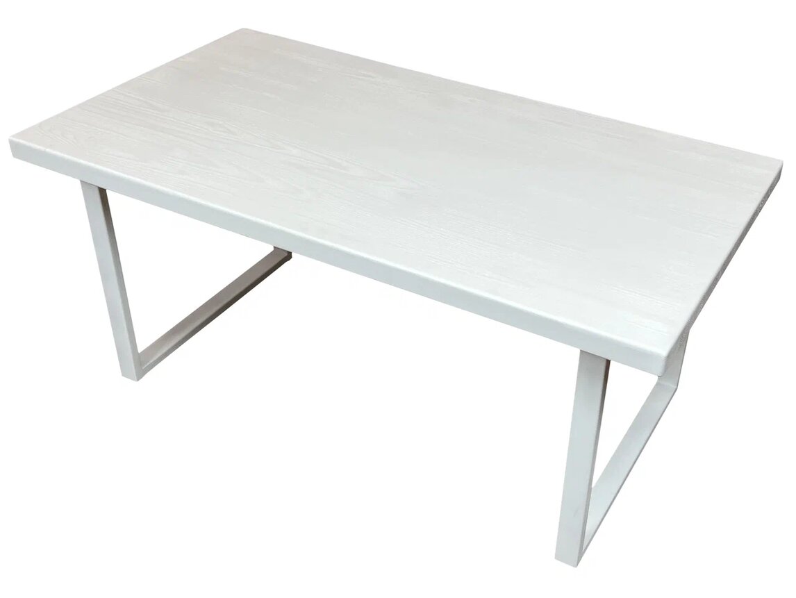 журнальный стол Solarius Loft из массива сосны, белый, 110х60х50 см