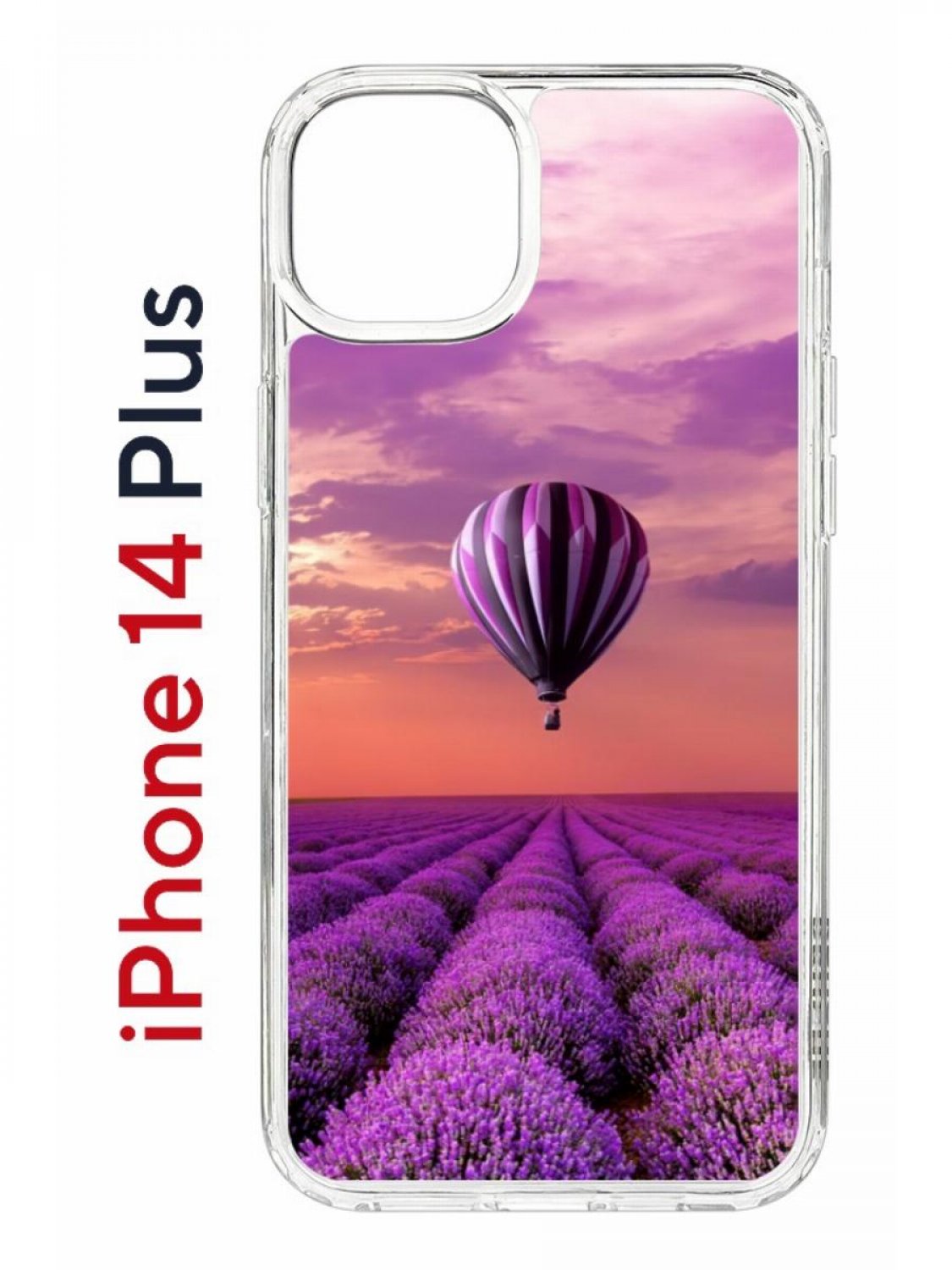 Чехол на iPhone 14 Plus с принтом Kruche Print Лавандовый рай, бампер с защитой камеры