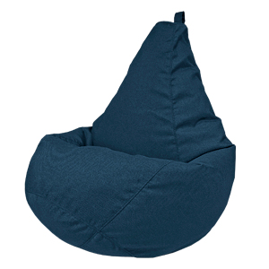 Кресло-мешок ONPUFF пуфик груша, размер XXXXL, синий рогожка