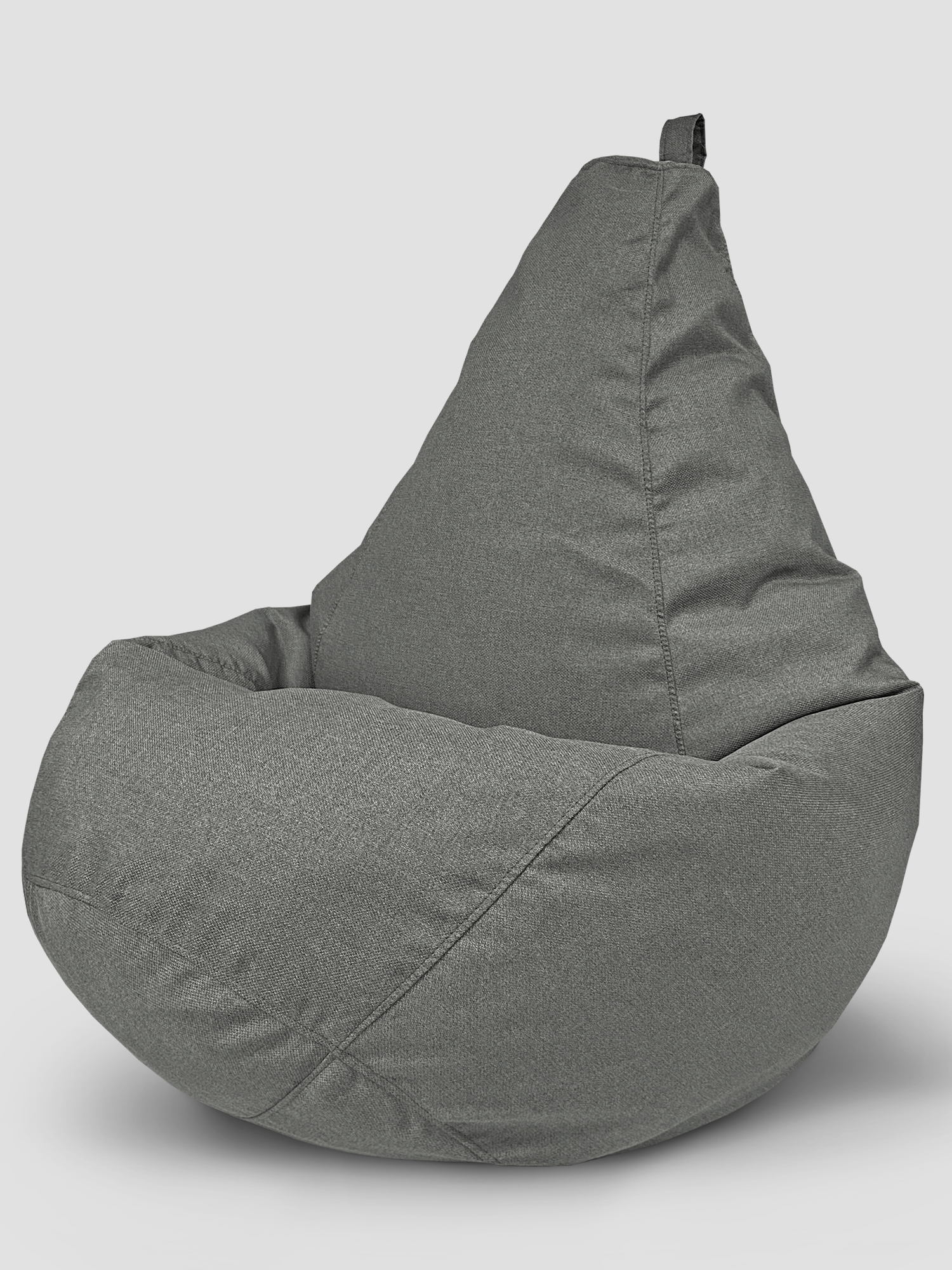 Кресло-мешок ONPUFF пуфик груша, размер XXL, серый рогожка