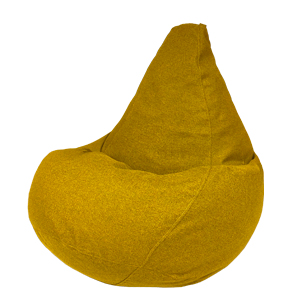 Кресло-мешок ONPUFF пуфик груша, размер XXL, горчичный рогожка