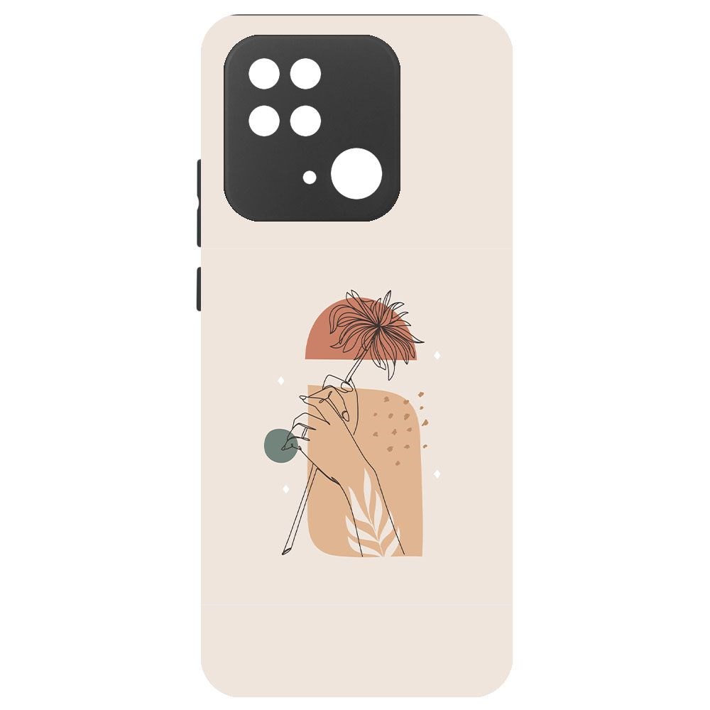 Чехол-накладка Krutoff Soft Case Романтика для Xiaomi Redmi 10C черный