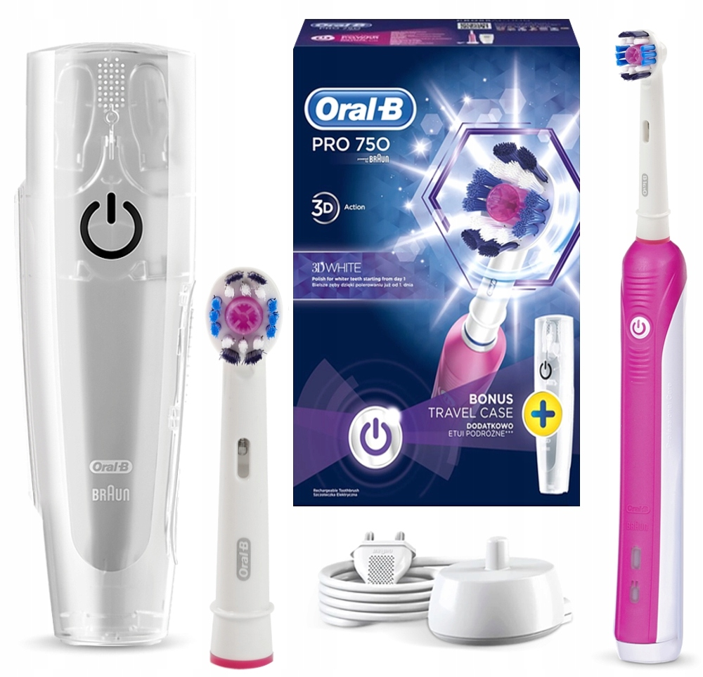 Электрическая зубная щетка Braun Oral-B PRO 750 D16.513.UX Pink + футляр