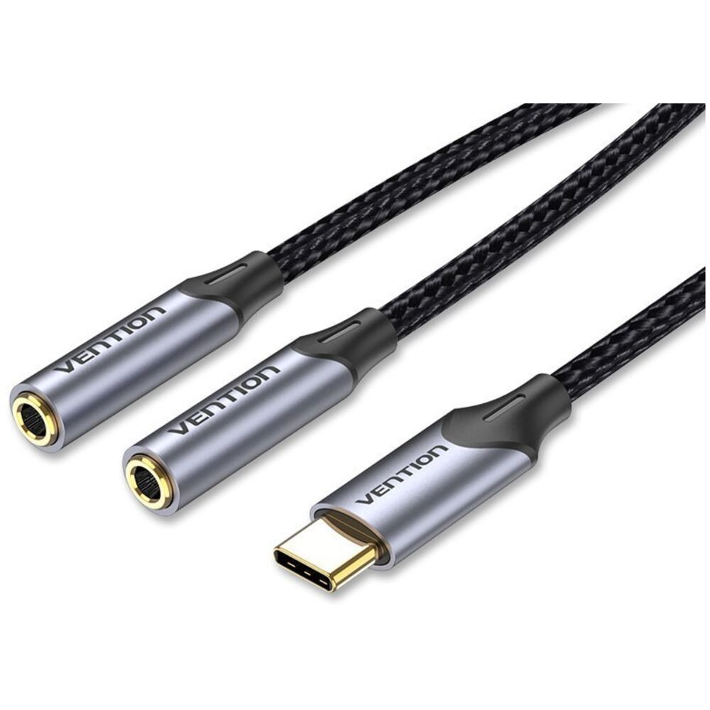 Переходник usb type-c - jack 3,5mm Vention 0.3 м черный