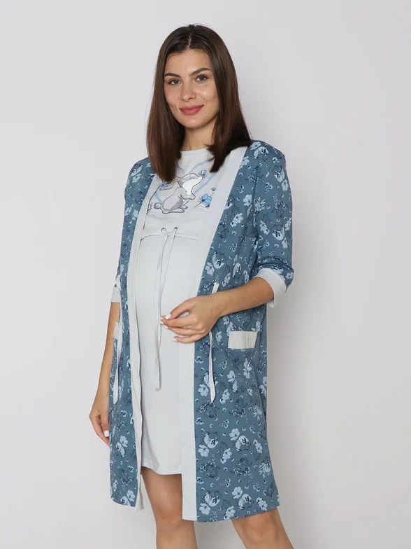 Комплект домашний для беременных женский Fashion Margo КЖ0204 серый 54 RU