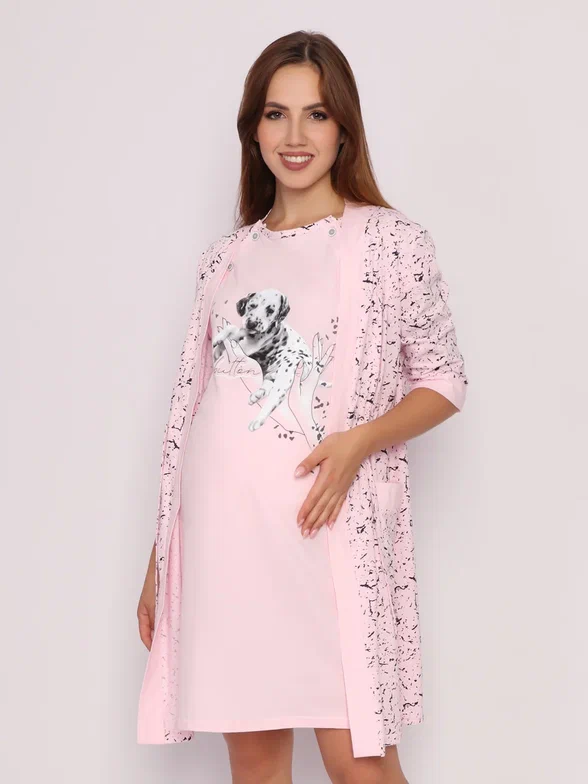 Комплект домашний для беременных женский Fashion Margo КЖ0237 розовый 44 RU