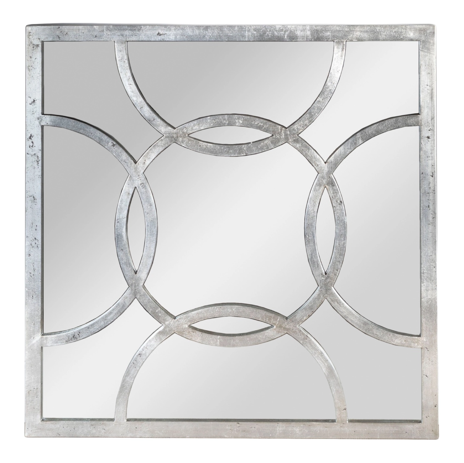 Зеркало интерьерное настенное Glasar в серебристой раме 80 x 80 см