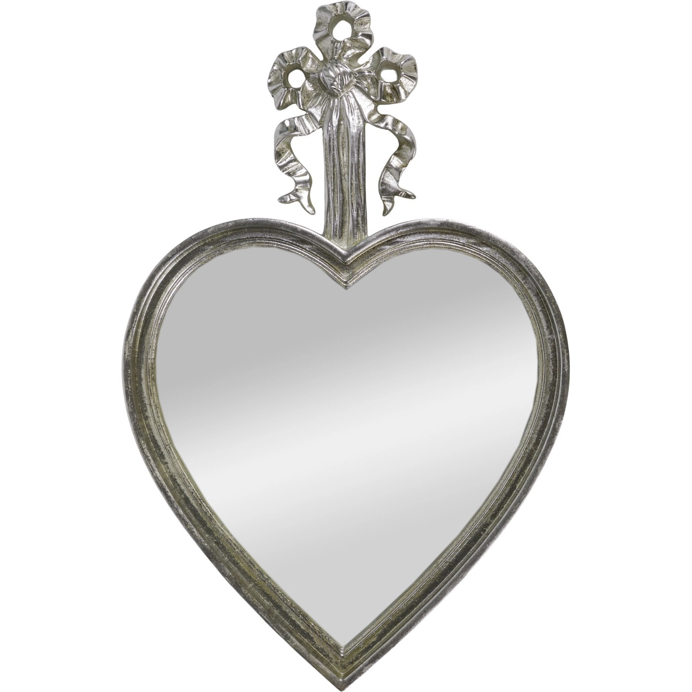 Зеркало интерьерное настенное Glasar Сердце серебристое 29 х 45 см