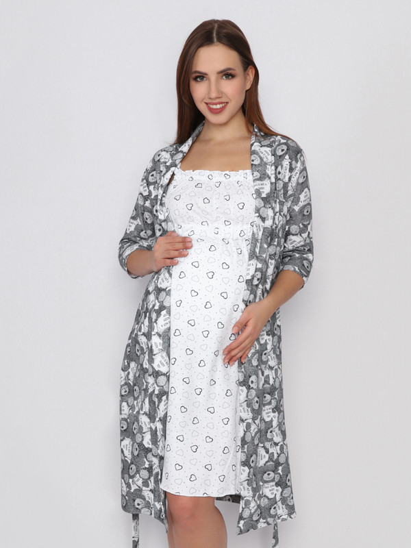 Комплект домашний для беременных женский Fashion Margo КЖ0253 серый 50 RU