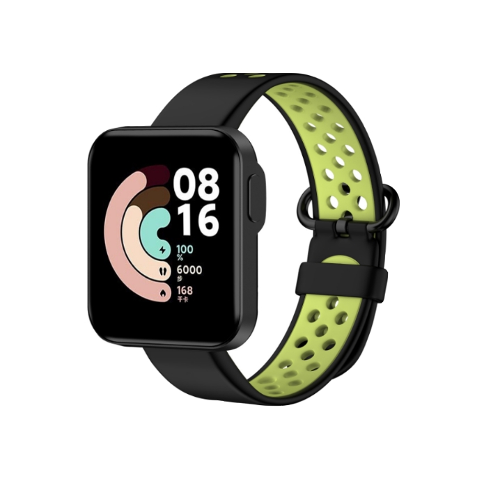 Ремешок MyPads Hypo для умных смарт-часов Xiaomi Mi Watch Lite черно-зеленый