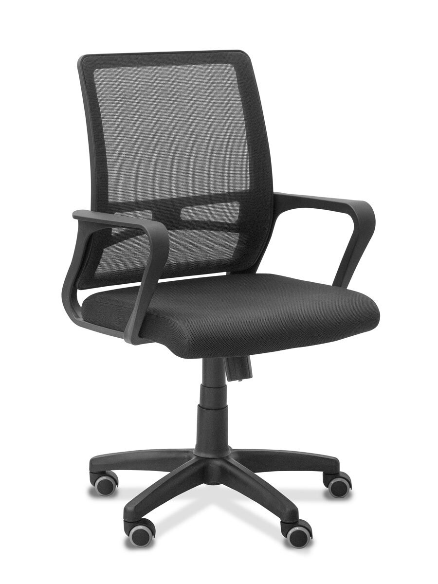 Компьютерное и офисное кресло Юнитекс Акцент Сетка/Ткань, черный;синий