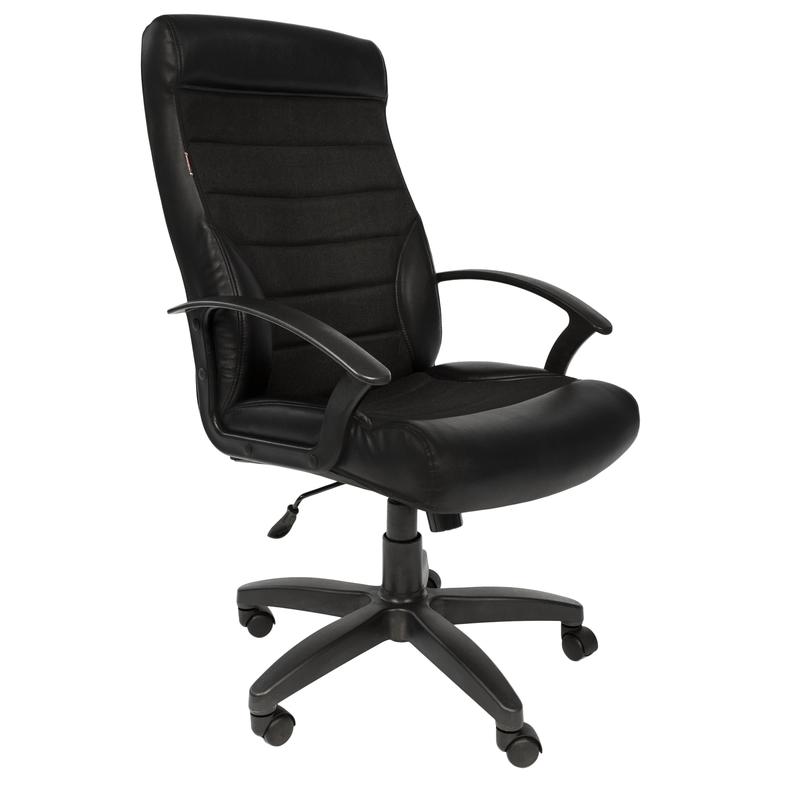 Кресло VT_EChair-639 TPU ткань/к/з черный/черный, пластик
