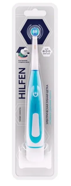 Hilfen BC PHARMA Электрическая зубная щетка мягкая круглая, арт.b2021 голубая