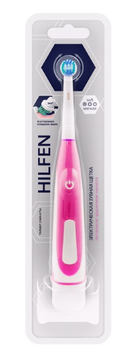 Hilfen BC PHARMA Электрическая зубная щетка мягкая круглая, арт.r2020 розовая
