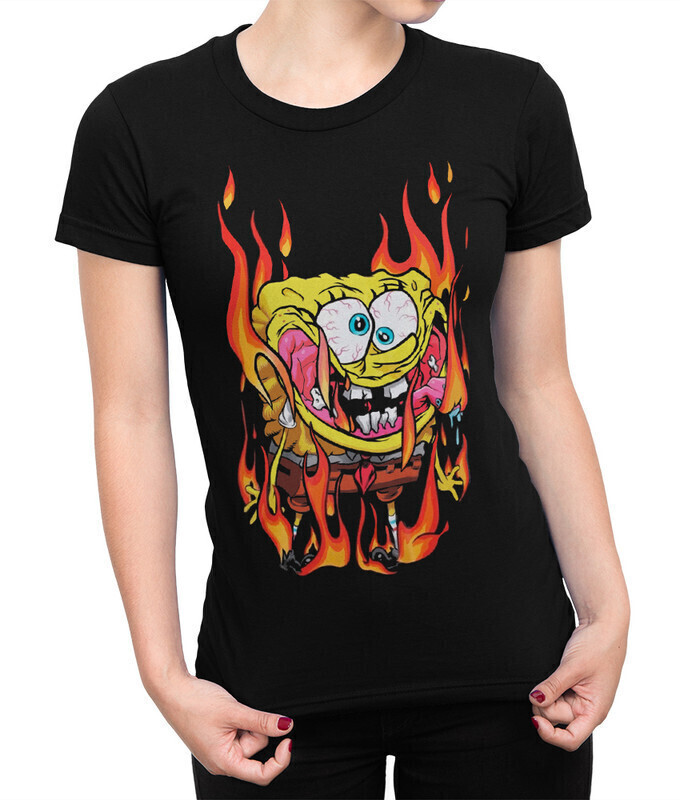 Футболка женская Dream Shirts Губка Боб - Спанч Боб 1000603-1 черная 3XL