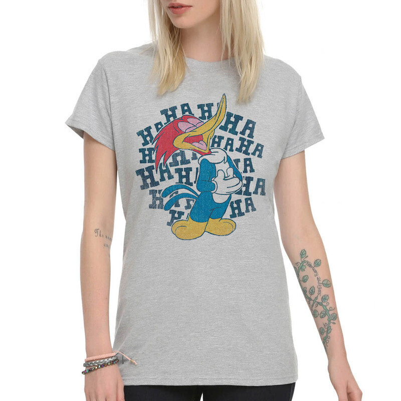 Футболка женская Dream Shirts Мультфильм Дятел Вуди 1000704-1 серая 2XL