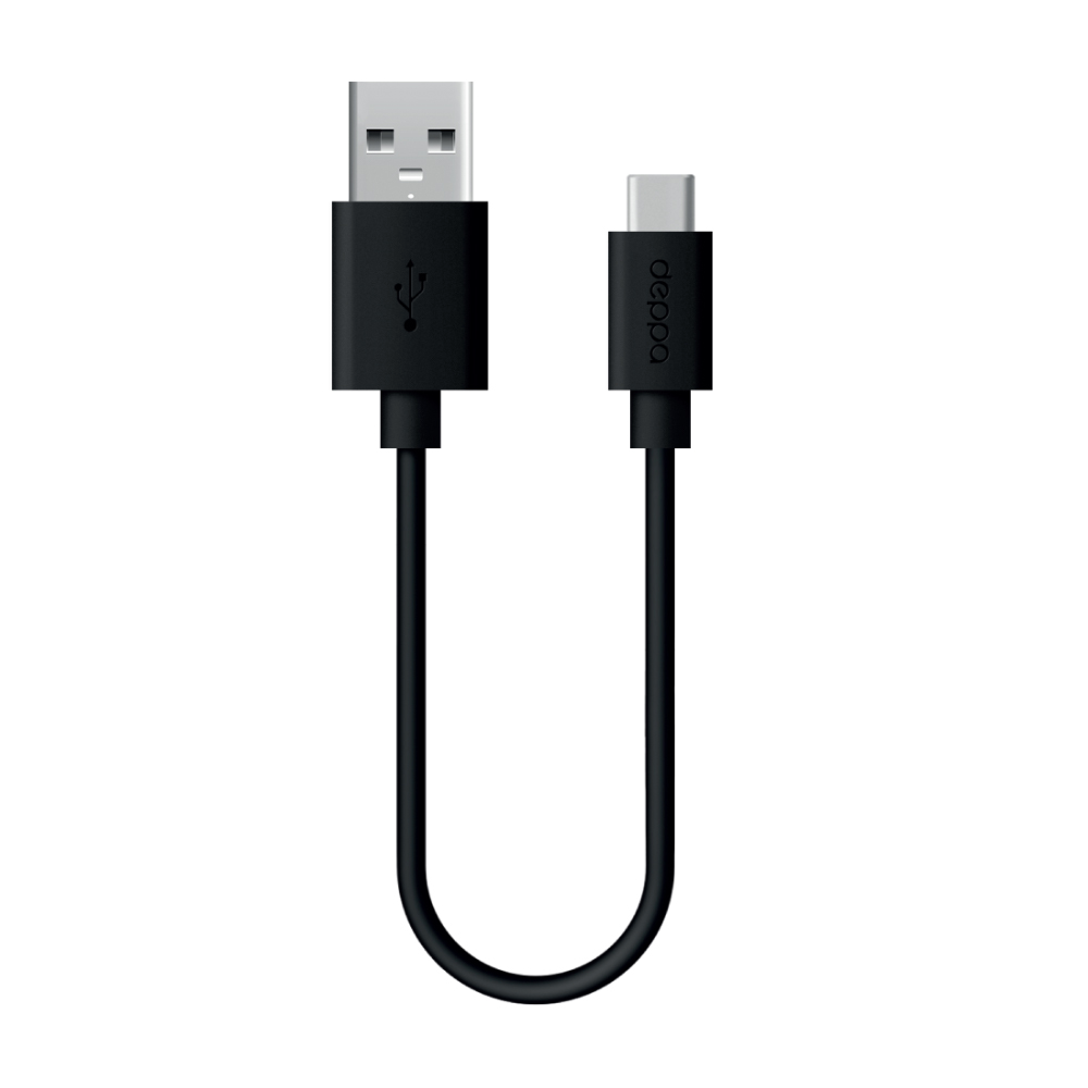 Дата-кабель Deppa  USB-A - USB-C, USB 2.0, 2.4A, 1.2м, черный