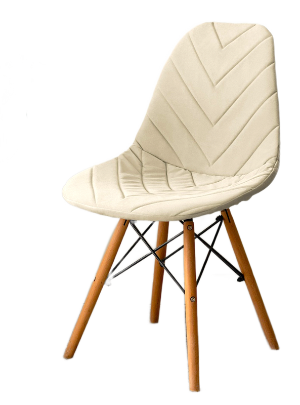 Чехол на стул Eames DSW из микровелюра CHIEDOCOVER, 40х46, елка, бежевый