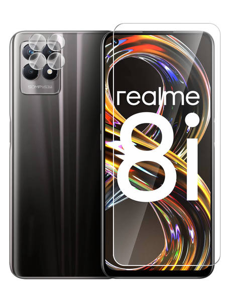 Гибридное защитное стекло Brozo на экран и камеру Realme 8i