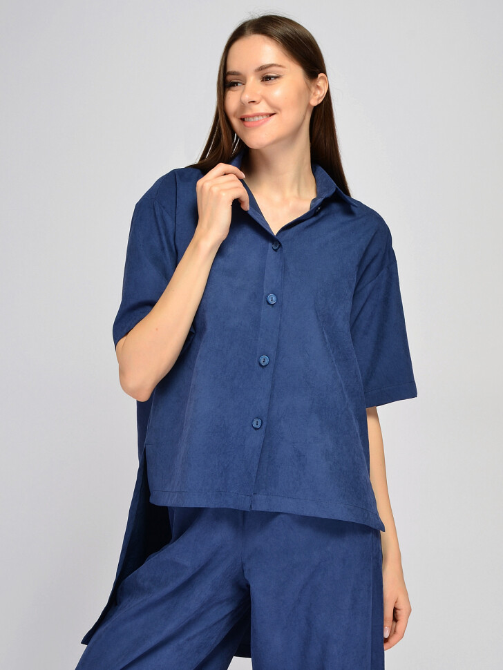 Рубашка женская Viserdi 10267 синяя 46 RU