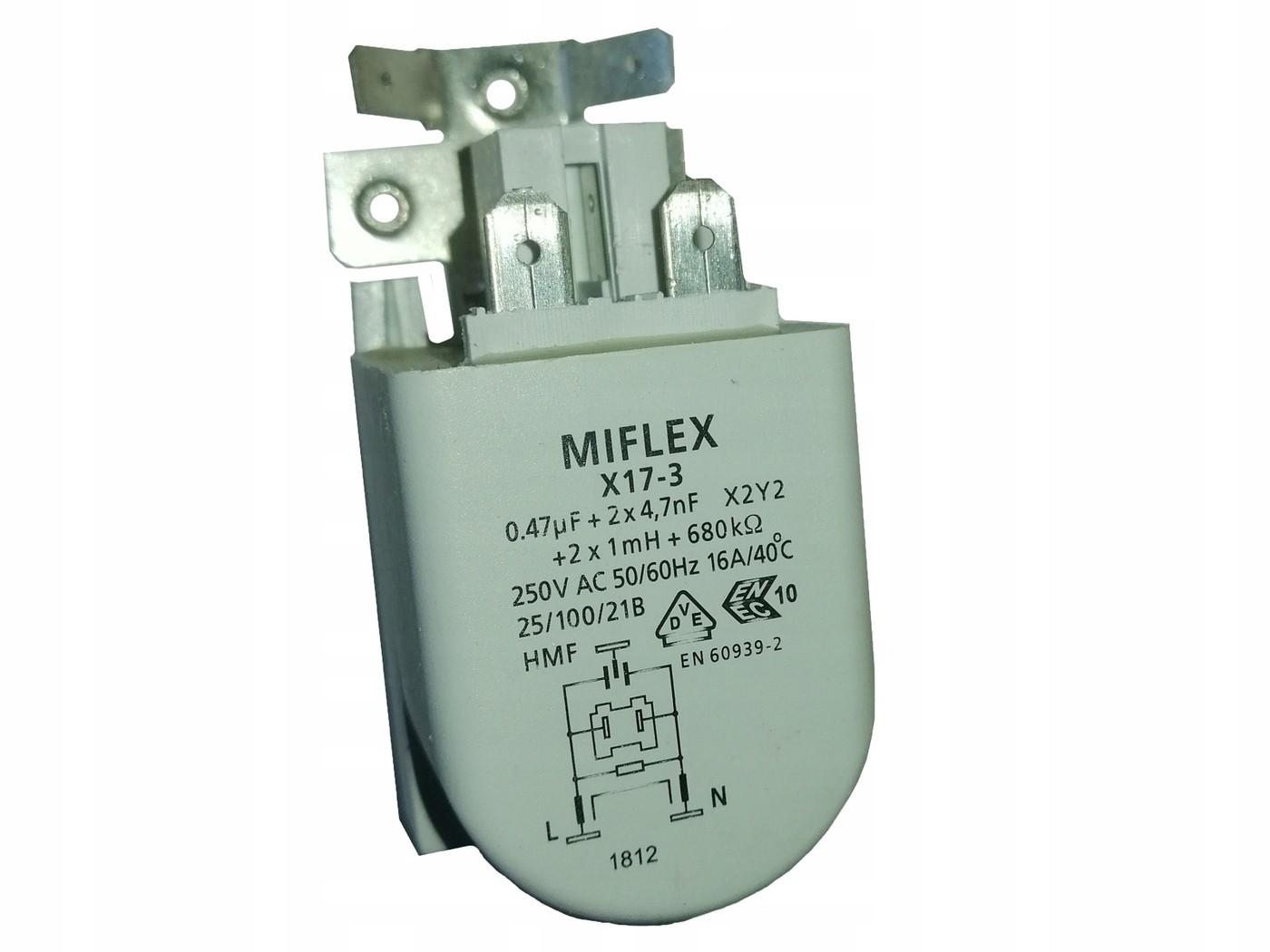 Сетевой фильтр радиопомех  Miflex CAP234UN к стиральной машине Gorenje, Hansa, Bosch