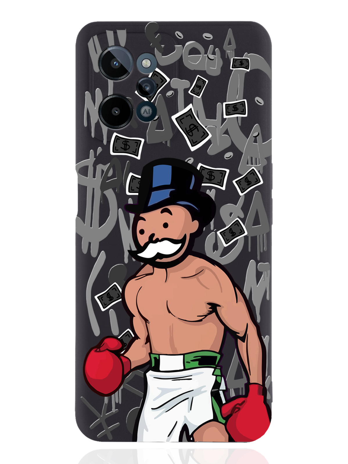 Чехол MustHaveCase для realme C31 Monopoly Boxing Монополия Боксер черный