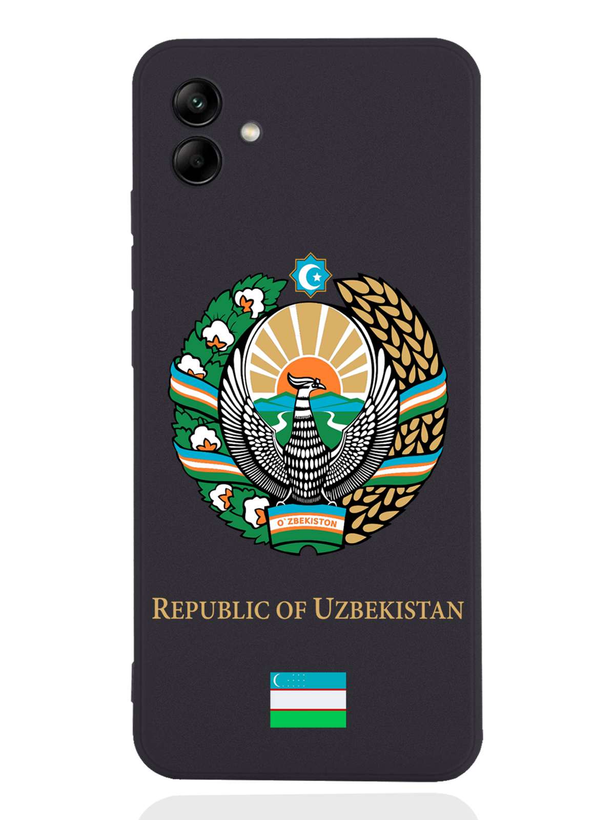 Чехол SignumCase для Samsung Galaxy A04 Герб Узбекистана черный