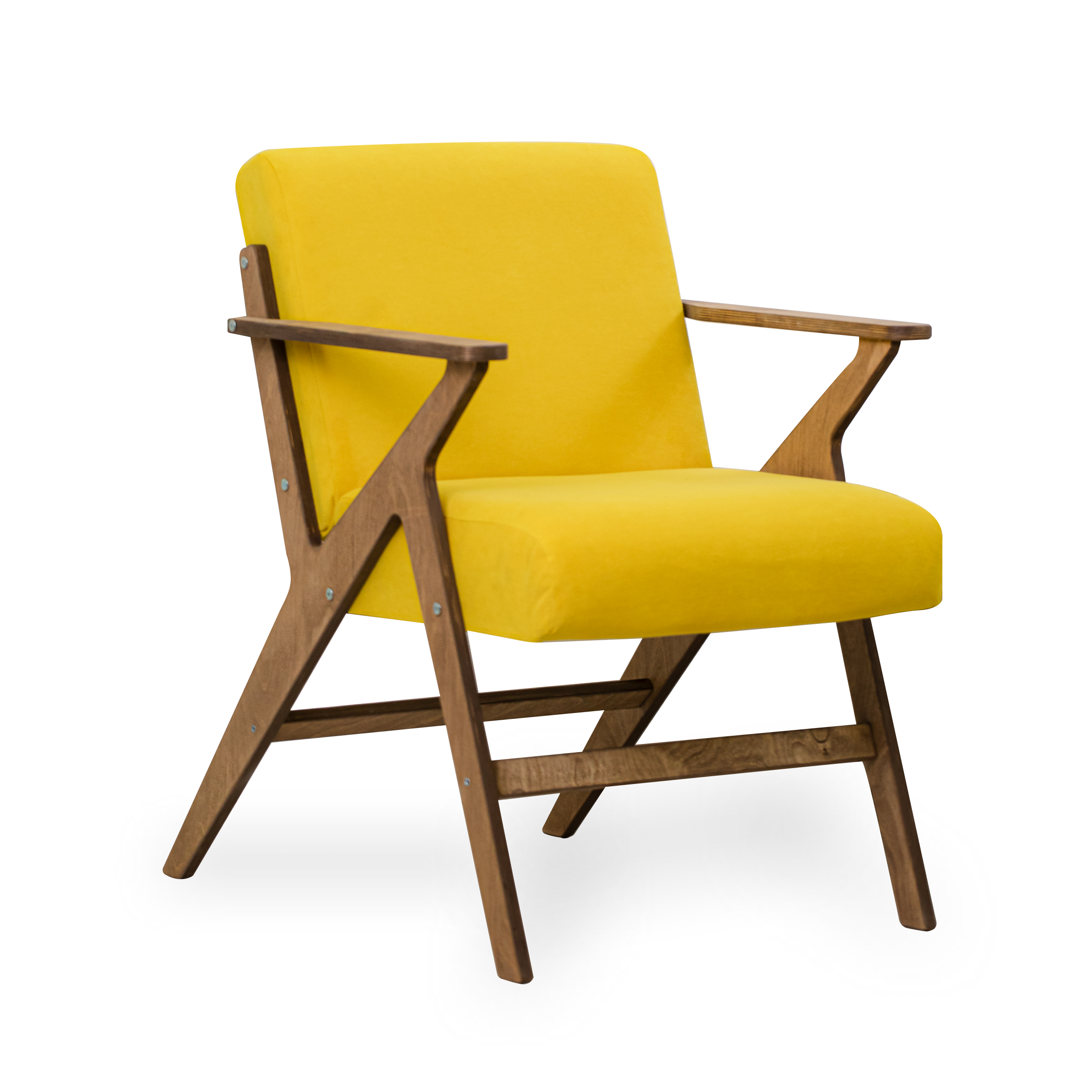 Кресло для отдыха Axioma.woodshop Винтаж 2, дуб/желтый