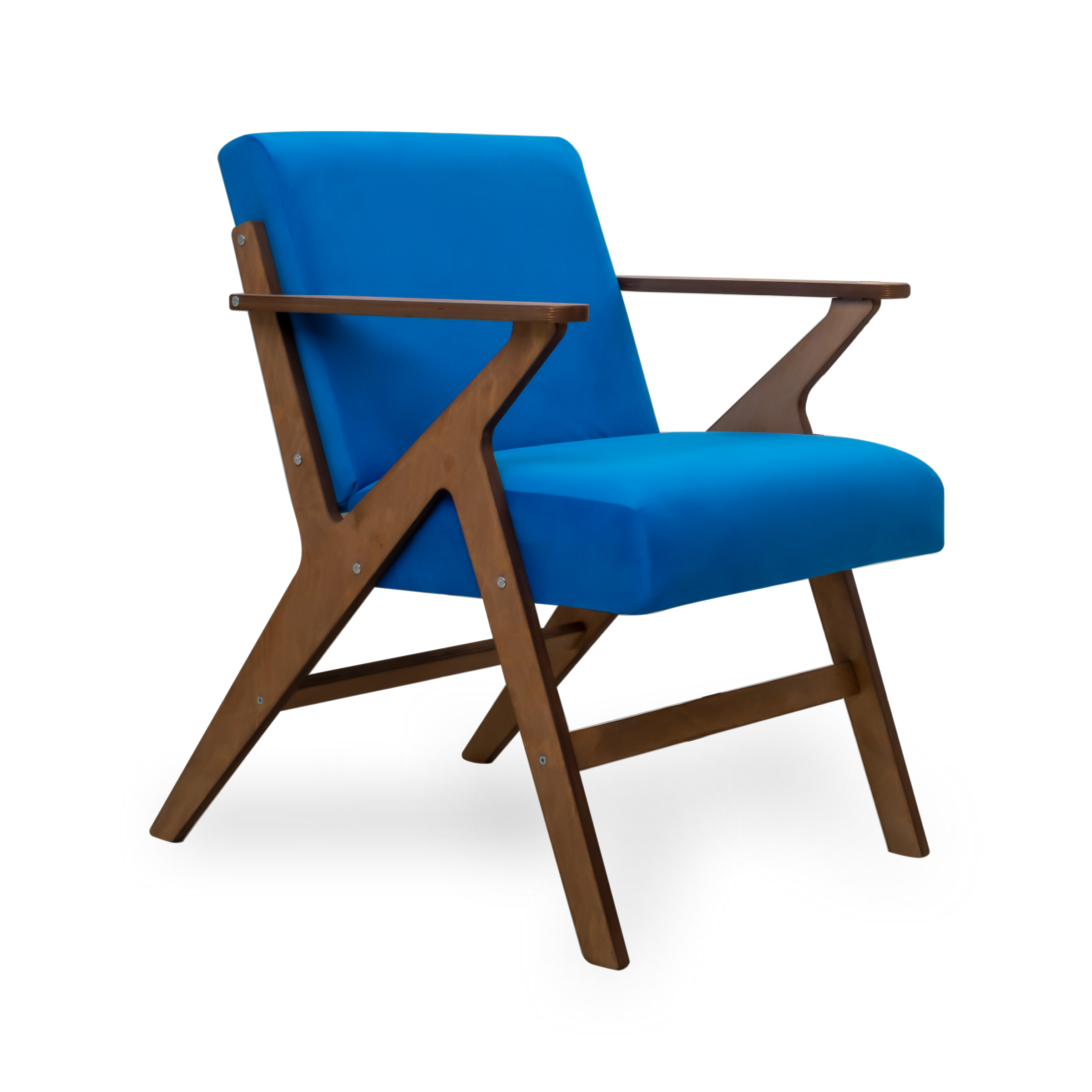 Кресло для отдыха Axioma.woodshop Винтаж 2, дуб/голубой