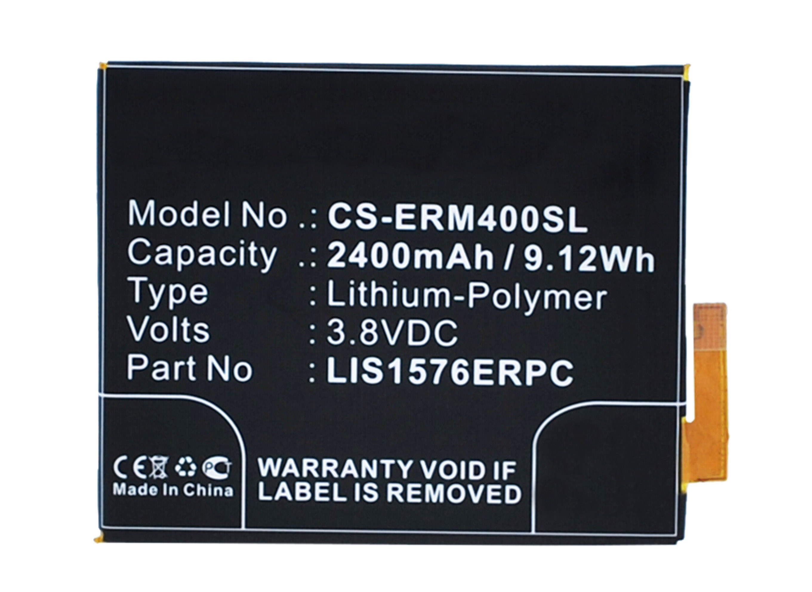 Аккумулятор CS-ERM400SL LIS1576ERPC для Sony Xperia M4 Aqua 3.8V/2400mAh/9.12Wh