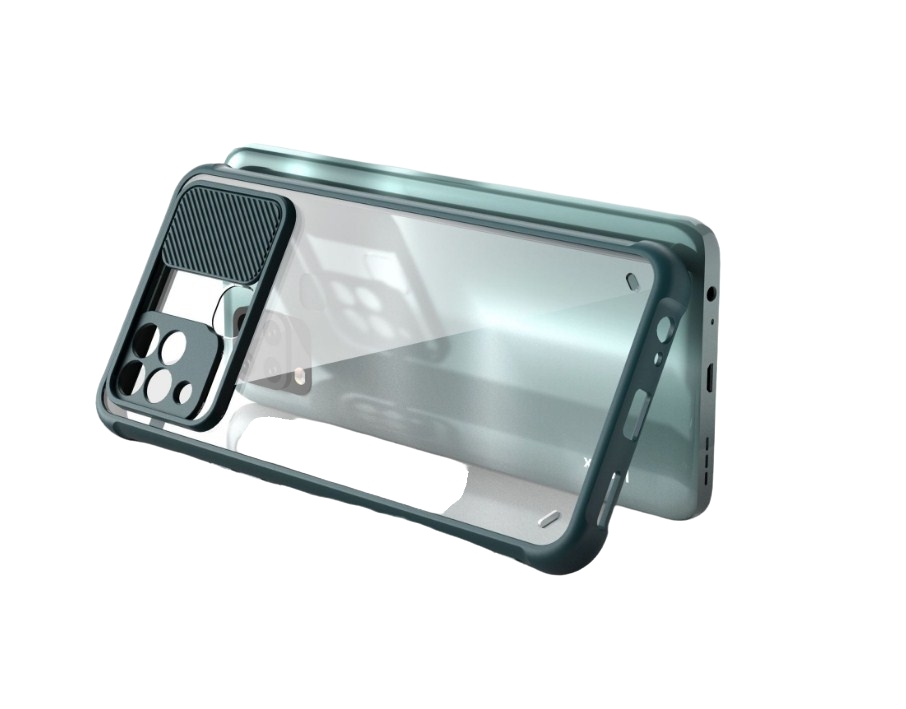 Бампер MyPads для Infinix Hot 10S; 10S NFC с защитной шторкой для камеры темно-зеленая